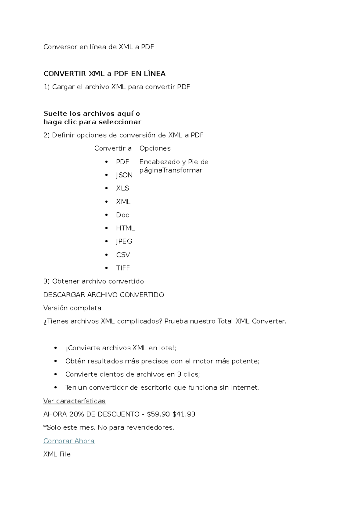 Conversor en línea de XML a PDF - Conversor en línea de XML a PDF ...
