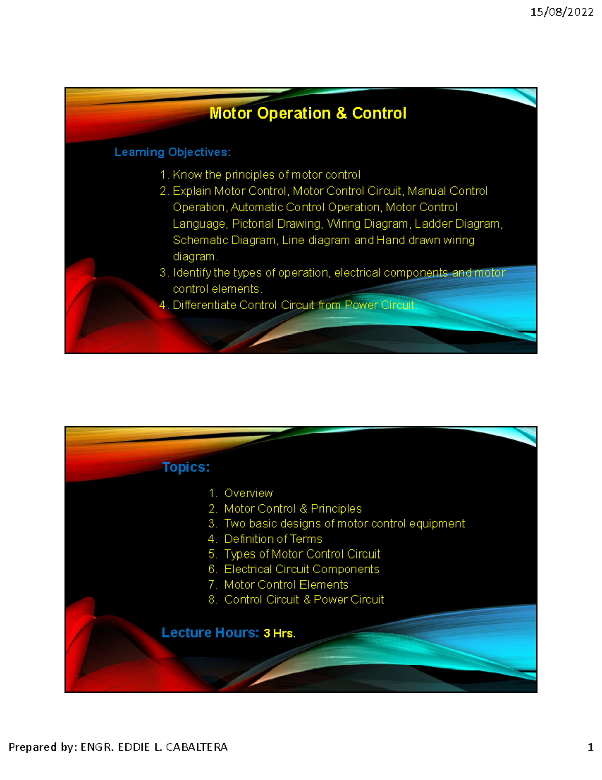 Module 1 - Understanding Motor Control Principles and Operations - Studocu
