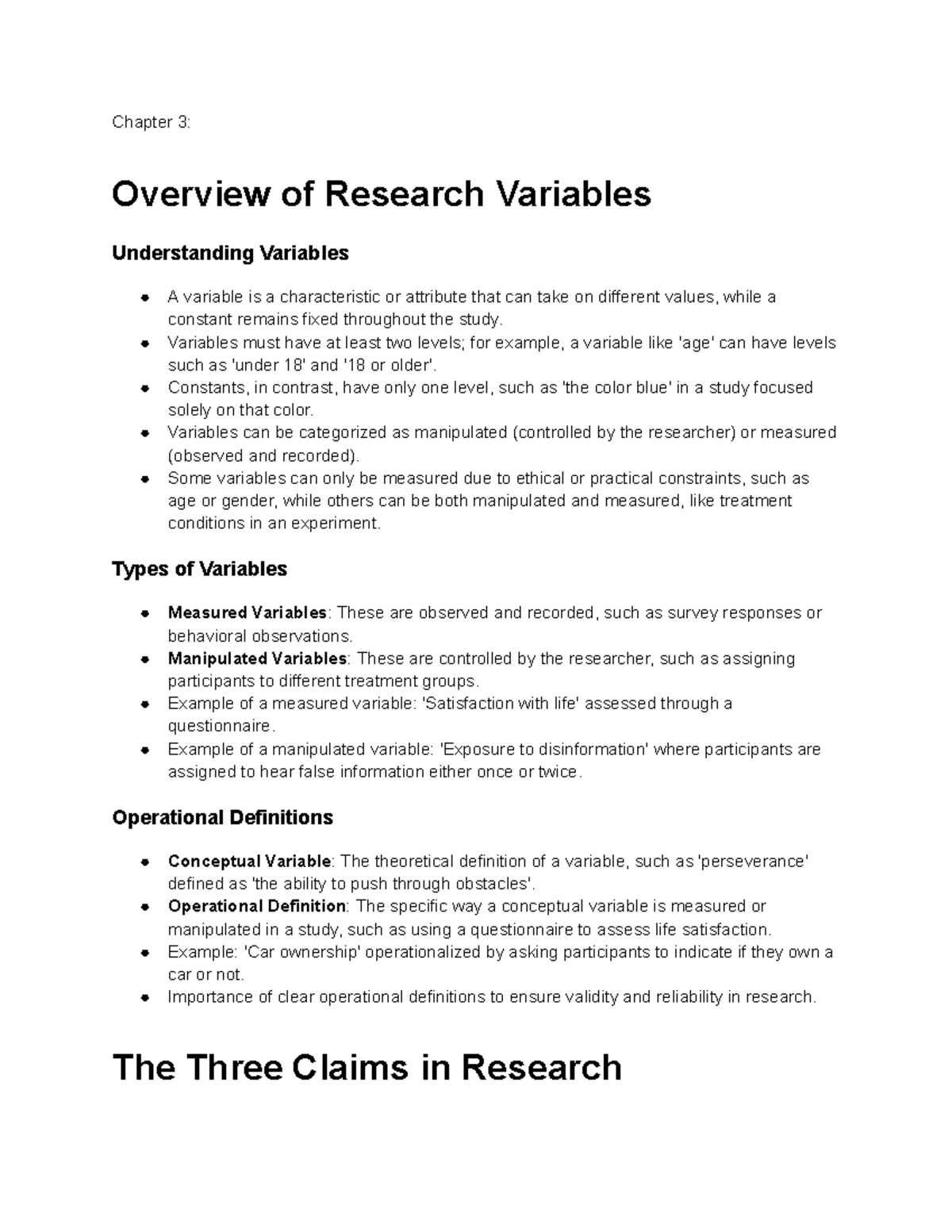 Understanding Validity in Research Claims: Analysis and Applications ...