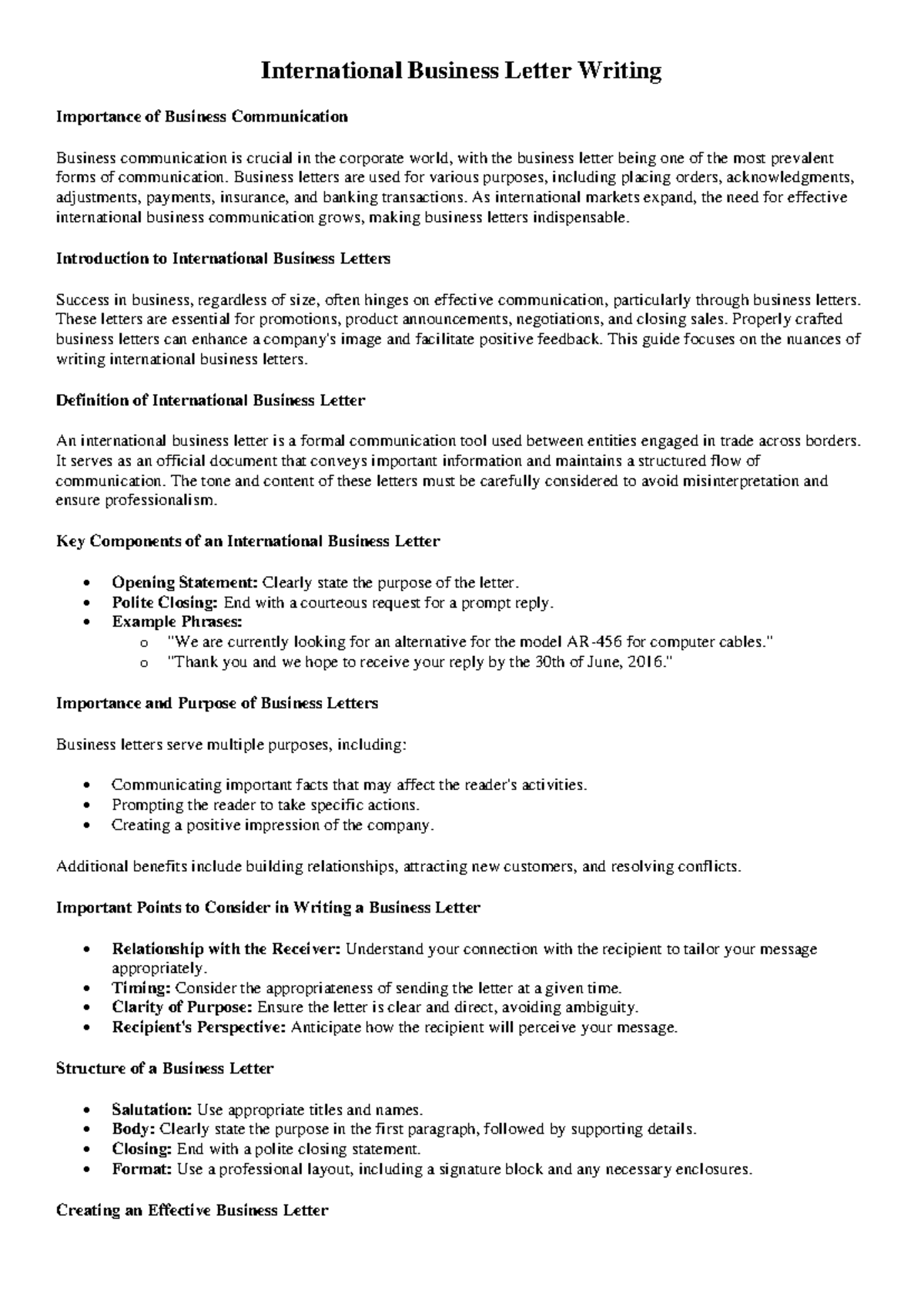 C1 International Business Letter Writing: Importance & Key Components ...