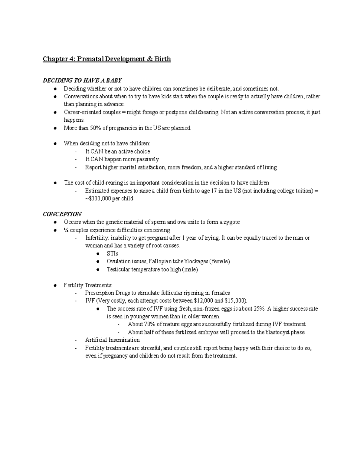 PSY220 Exam 2 Notes: Prenatal Development & Early Life - Studocu