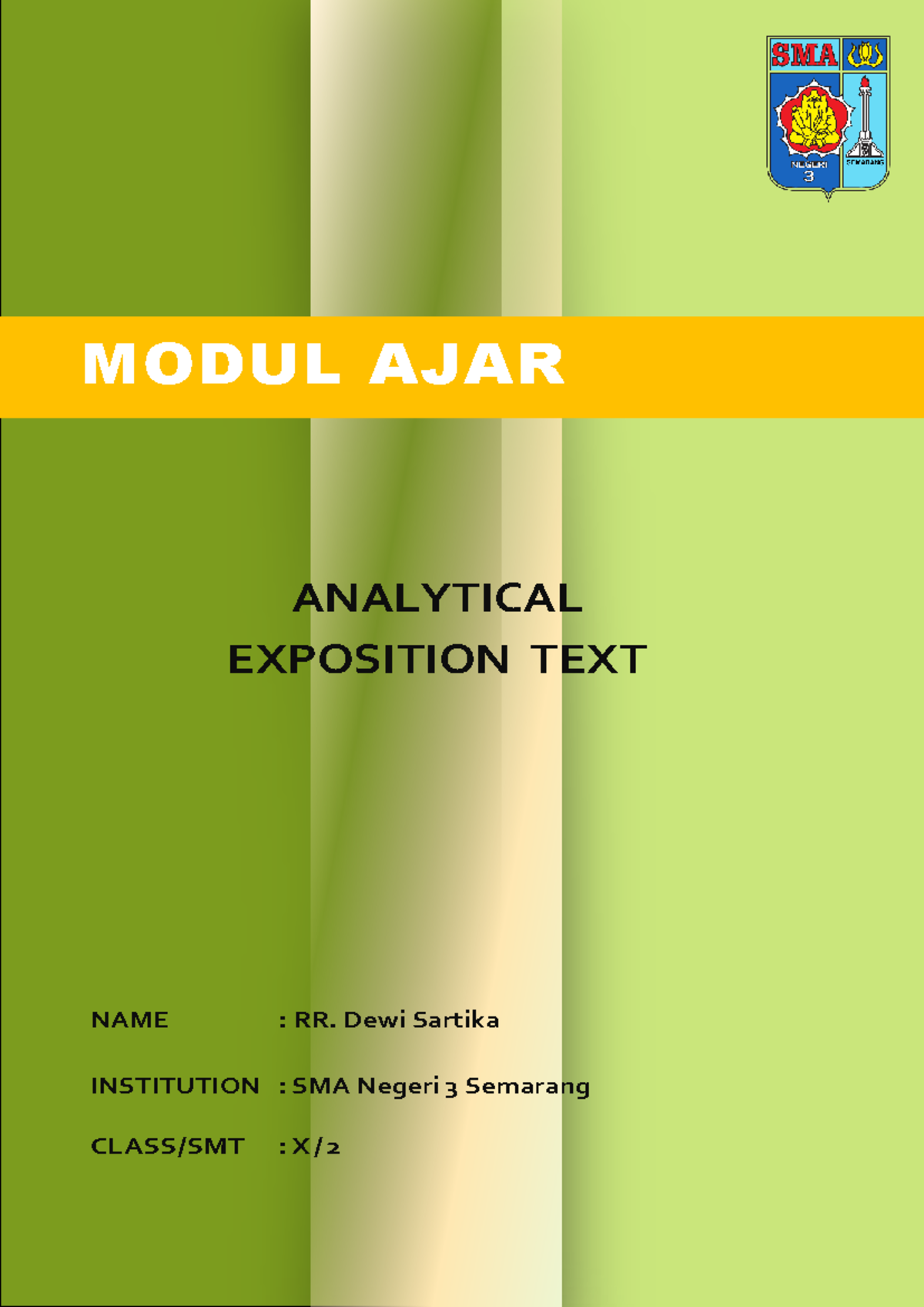 Modul Ajar Bahasa Inggris: Teks Eksposisi Analitik X/2 - Studocu