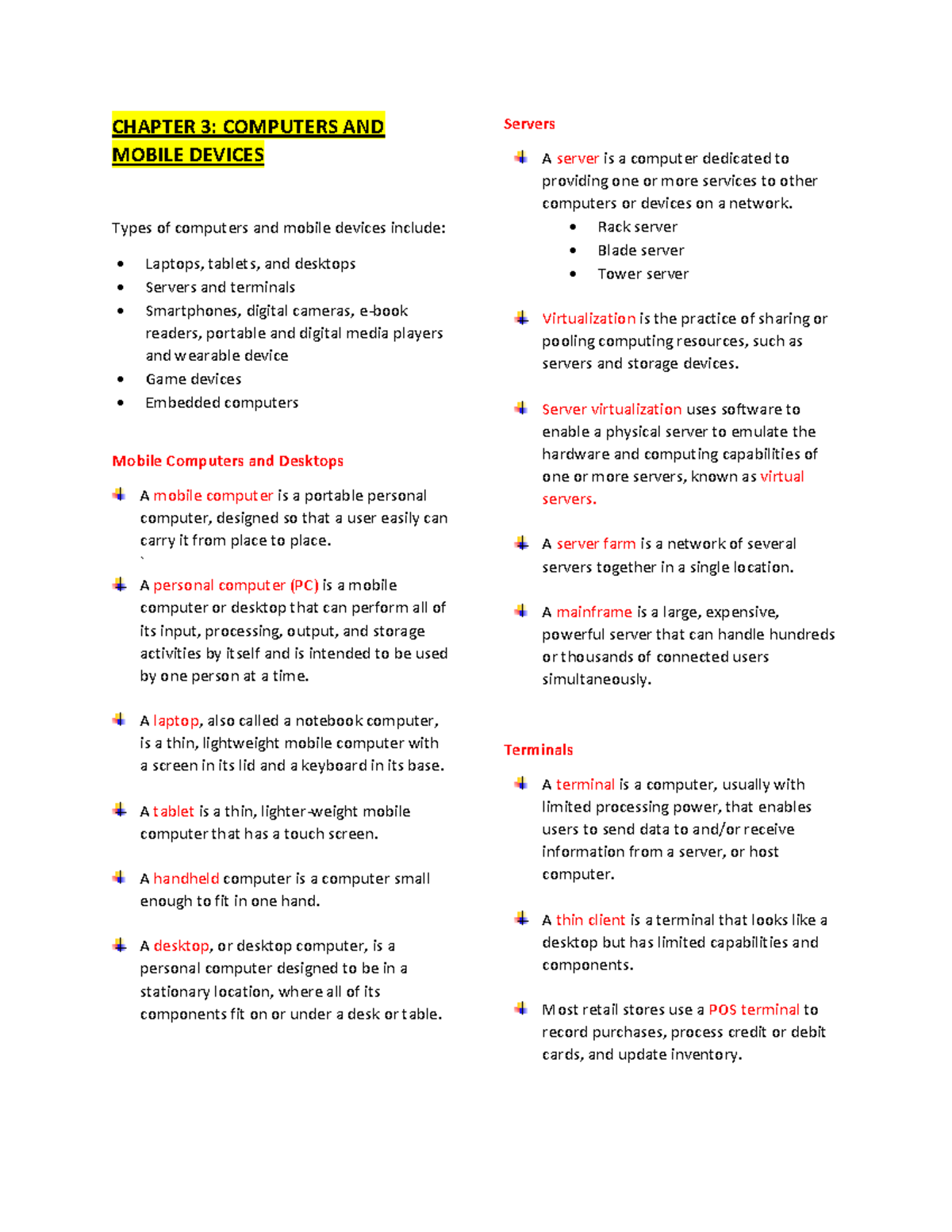 ( Compap Notes) CHO3 and CHO4 - CHAPTER 3: COMPUTERS AND MOBILE DEVICES ...