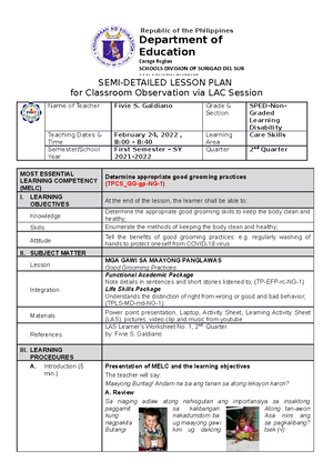 Health MELCs Grade 1 - 340 Grade Level: Grade 1 Subject: Health Quarter ...