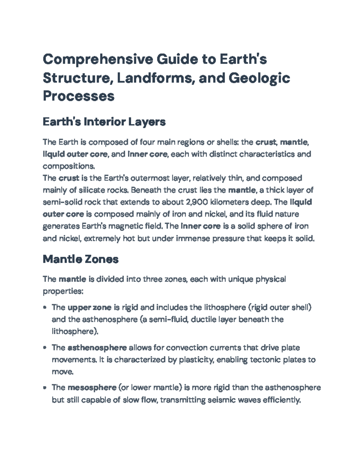 Comprehensive Review of Landforms & Geologic Processes in Earth Science ...
