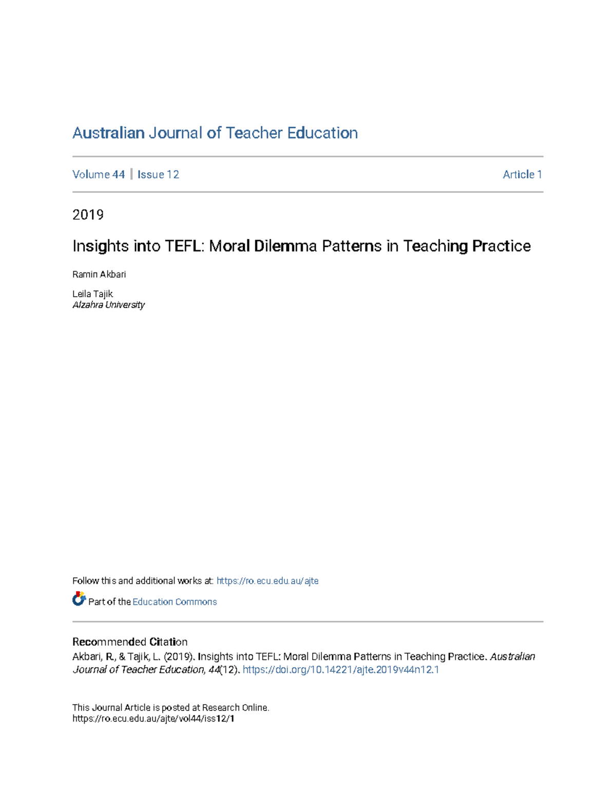 TEFL 2019: Moral Dilemma Patterns in English Language Teaching - Studocu