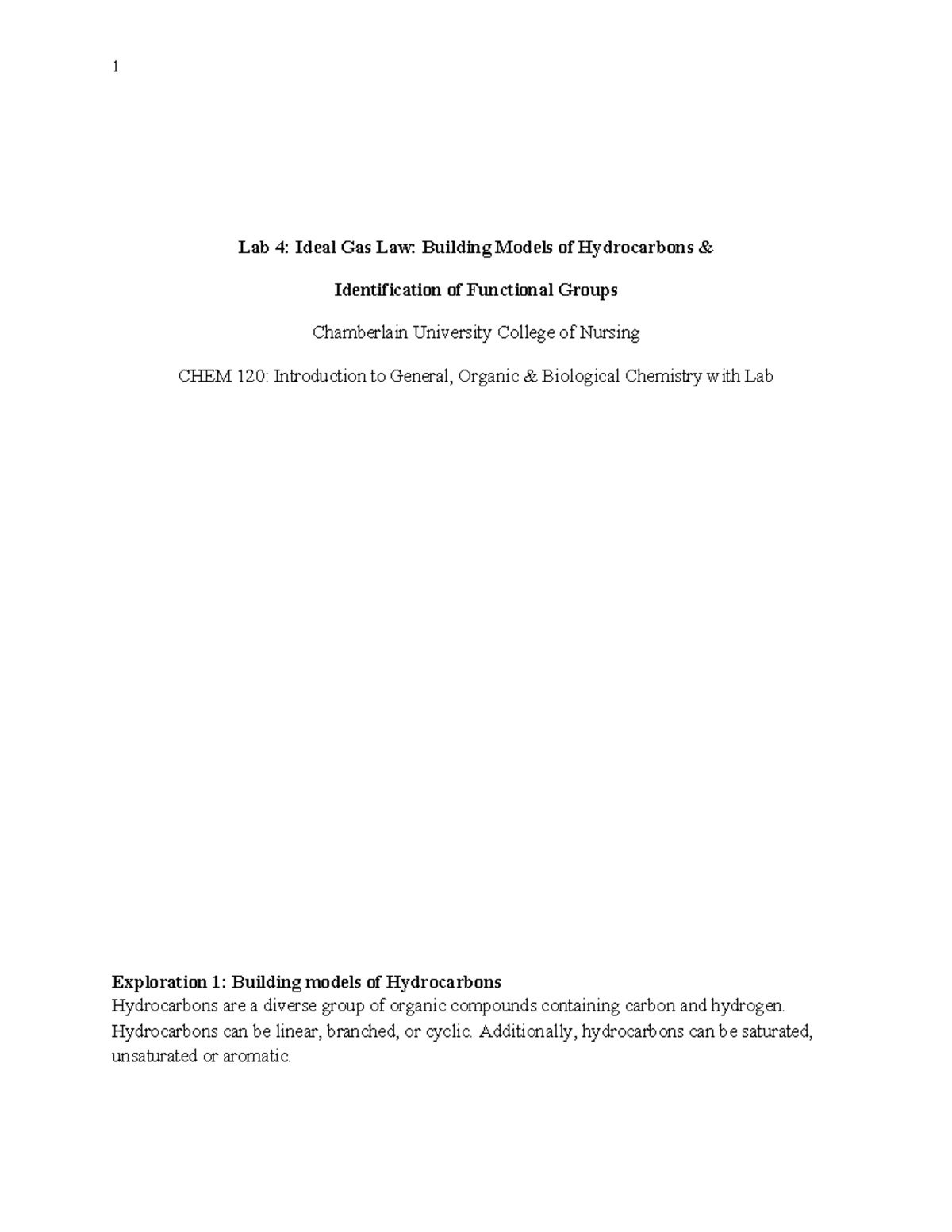 CHEM 120 Lab 5 copy - Lab 4: Ideal Gas Law: Building Models of ...