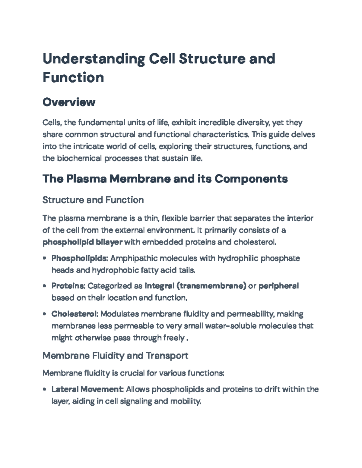 Understanding Cell Structure and Functions: Key Processes and Organelles - Understanding Cell ...