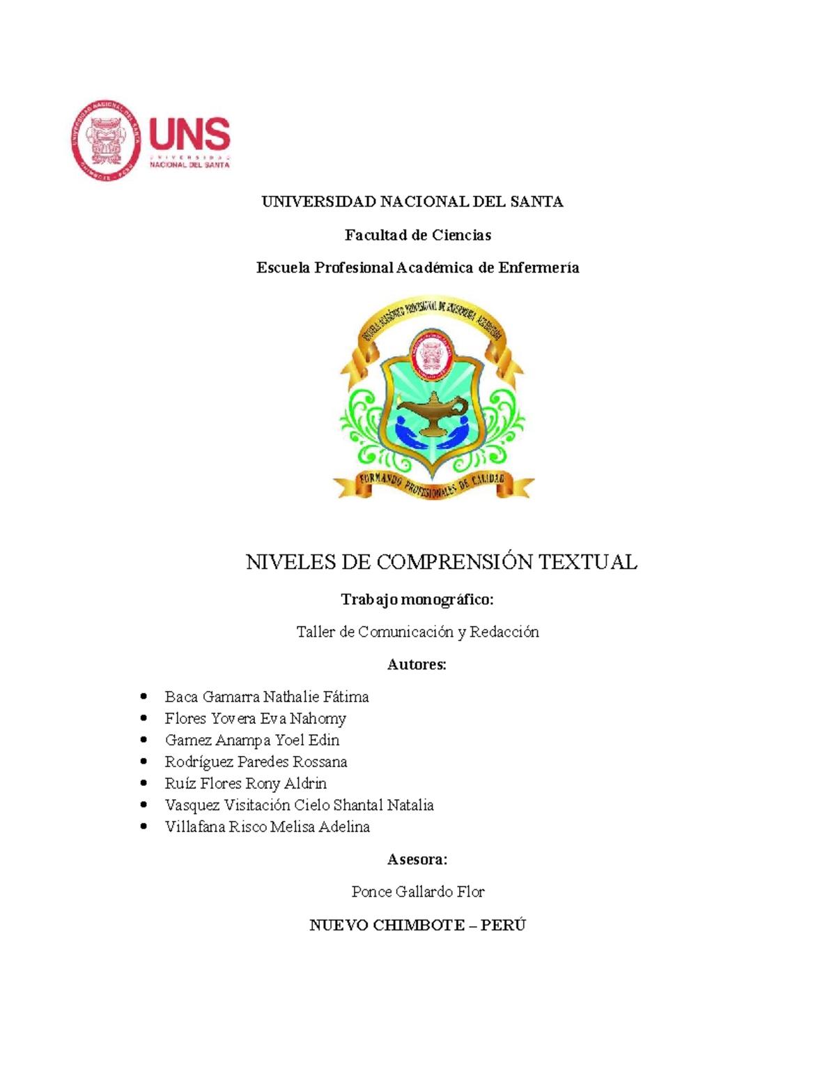 Monografía: Niveles de Comprensión Textual en Comunicación y Redacción ...