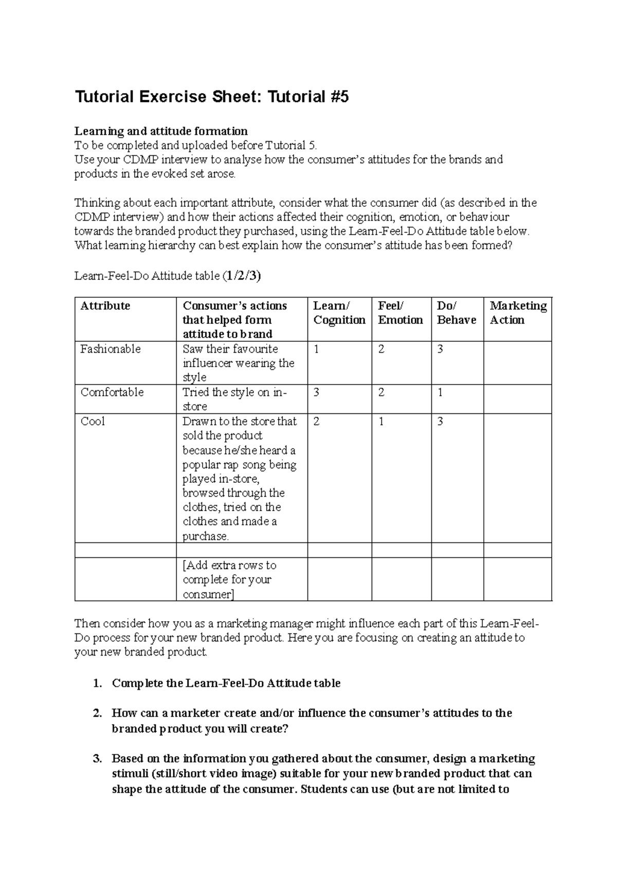 Tutorial Exercise Sheet 5-2 - Tutorial Exercise Sheet: Tutorial # 5 ...