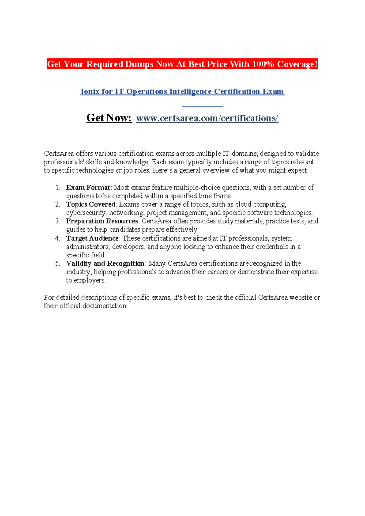Ionix for IT Operations Intelligence Certification Exam - Get Your ...
