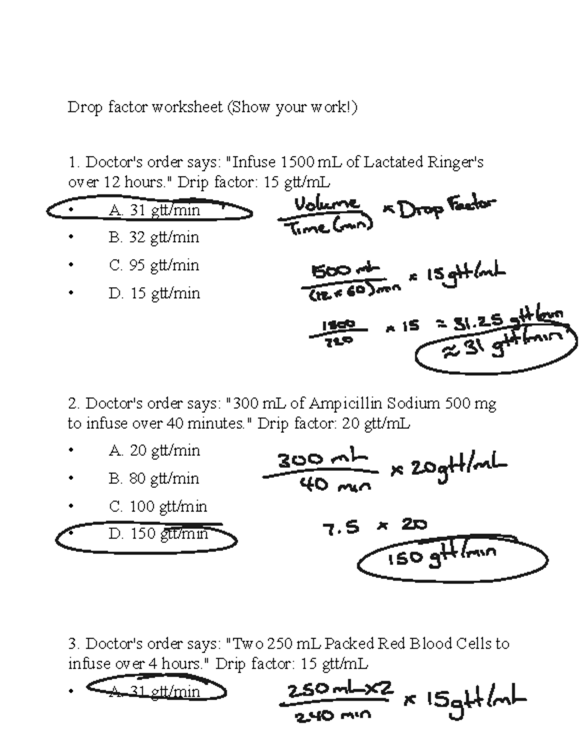 Drop Factor Practice Worksheet (Week 1) - Studocu