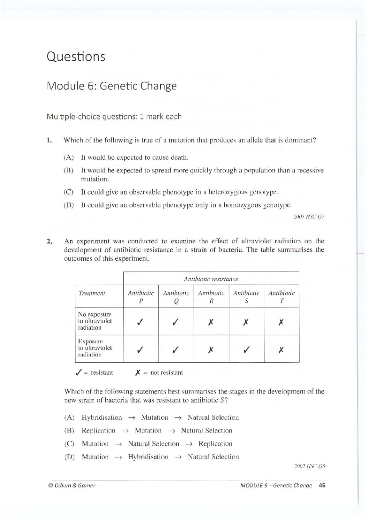 MODULE 6: Genetic Change Questions & Answers - STRIVE Biology 12 - Studocu