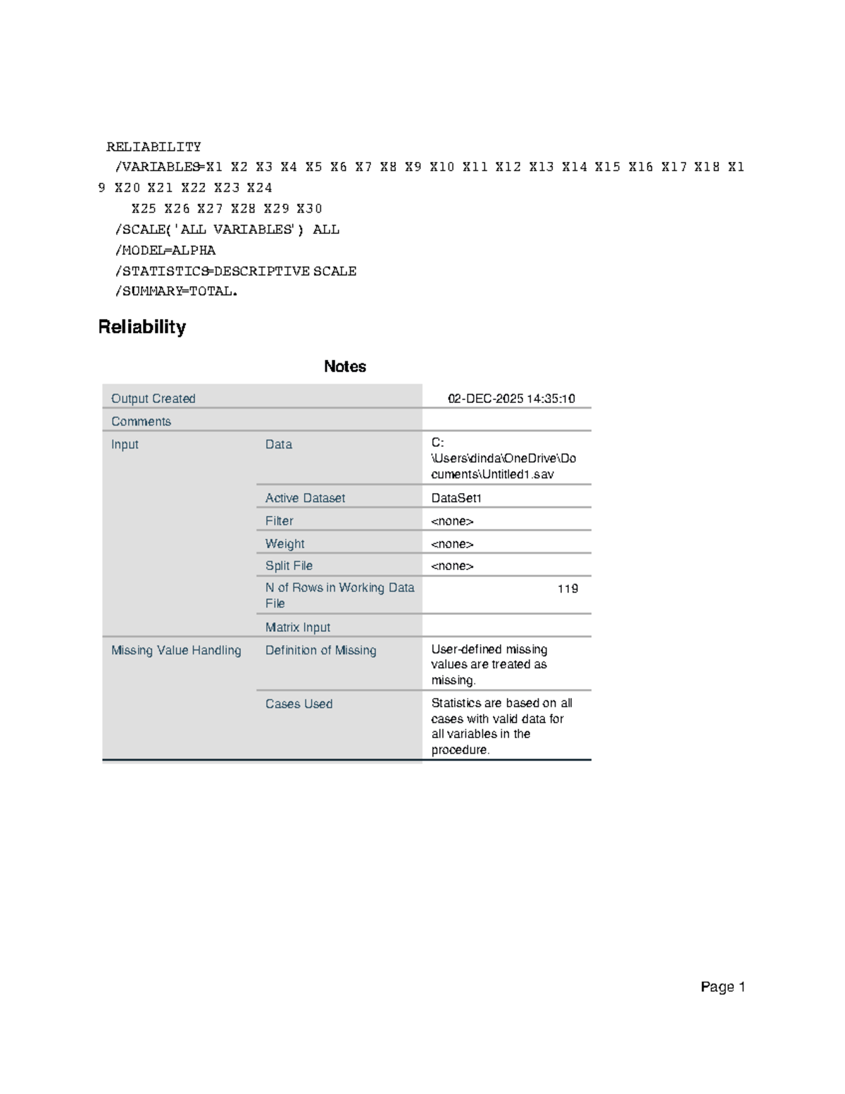 RELIABILITY X2-X30: Comprehensive Scale Reliability Notes - Studocu