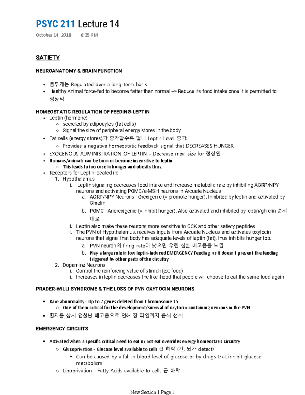 PSYC 211 - Lecture 16 - PSYC 211 Lecture 14 October 14, 2018 6:35 PM ...