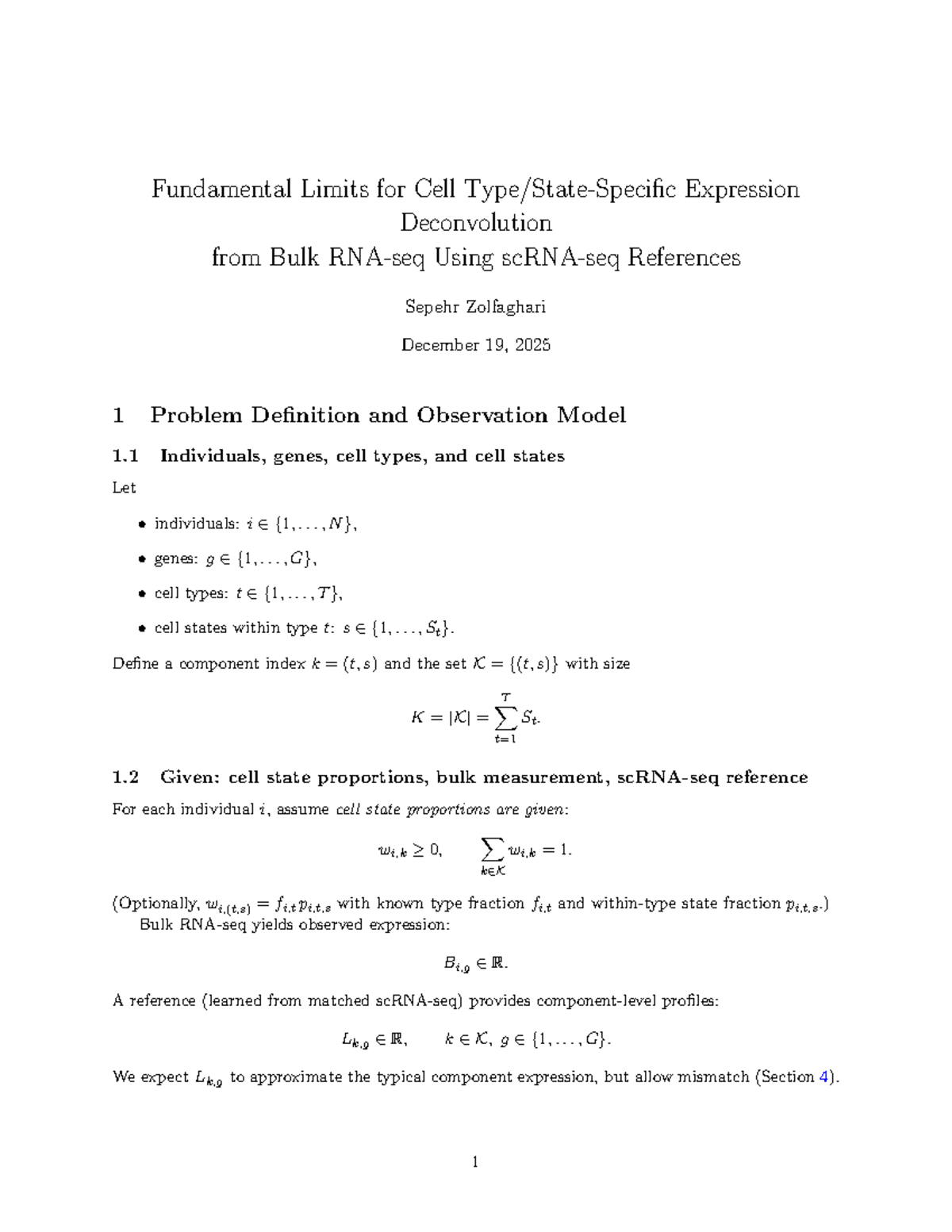 Fundamental Limits in Cell Expression Deconvolution (Course Code ...