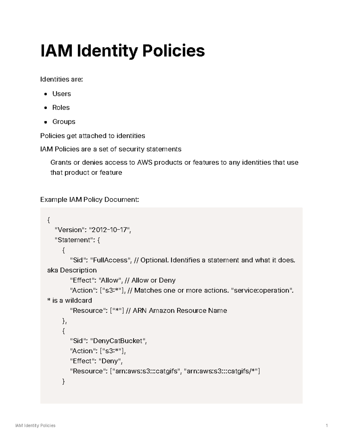 IAM Identity Policies: Overview & Management Techniques - Studocu
