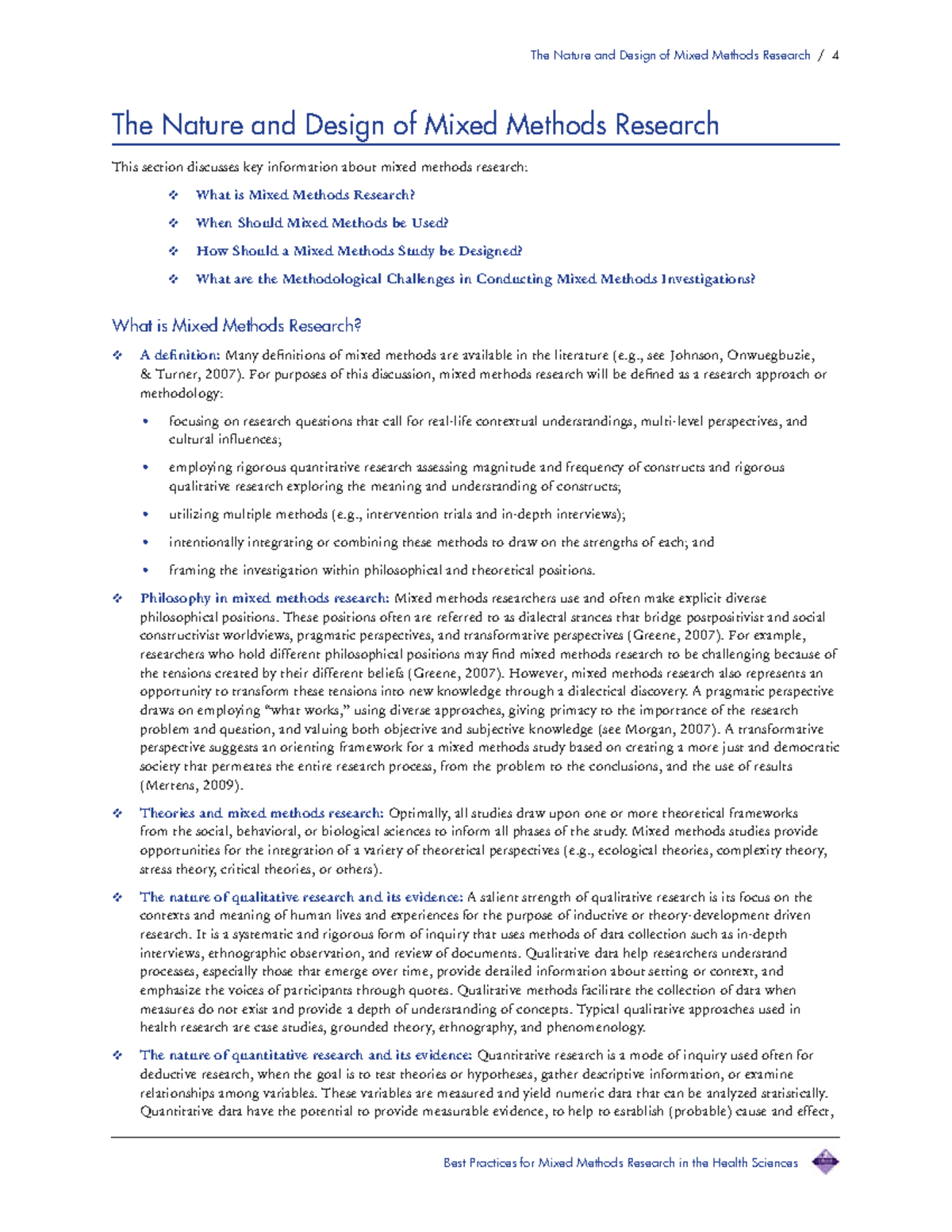 Best Practices in Mixed Methods Research (MMR) Design and Application ...
