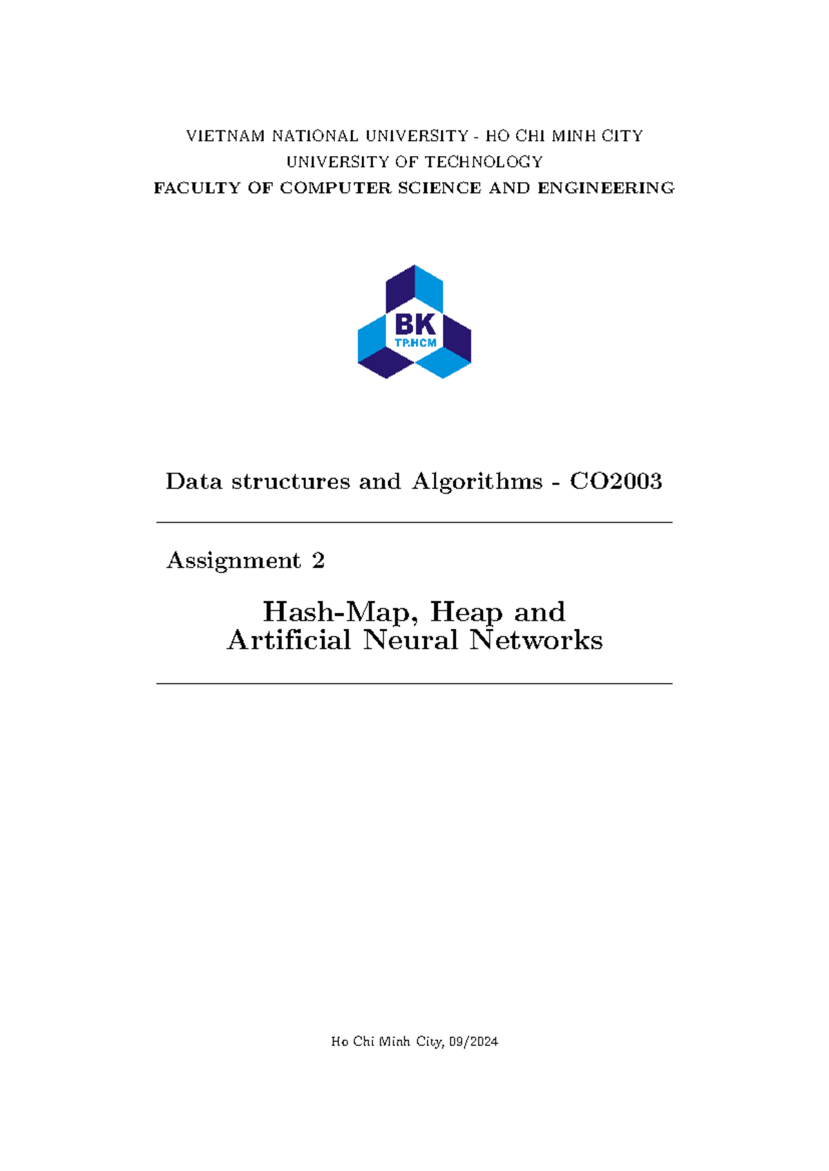 Assignment 2 - Data Structures: Hash-Map and Neural Networks (CSCO ...