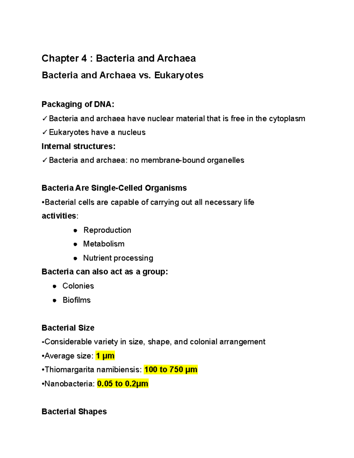 Chapter 4 - Bacteria and Archaea - Chapter 4 : Bacteria and Archaea Bacteria and Archaea vs ...