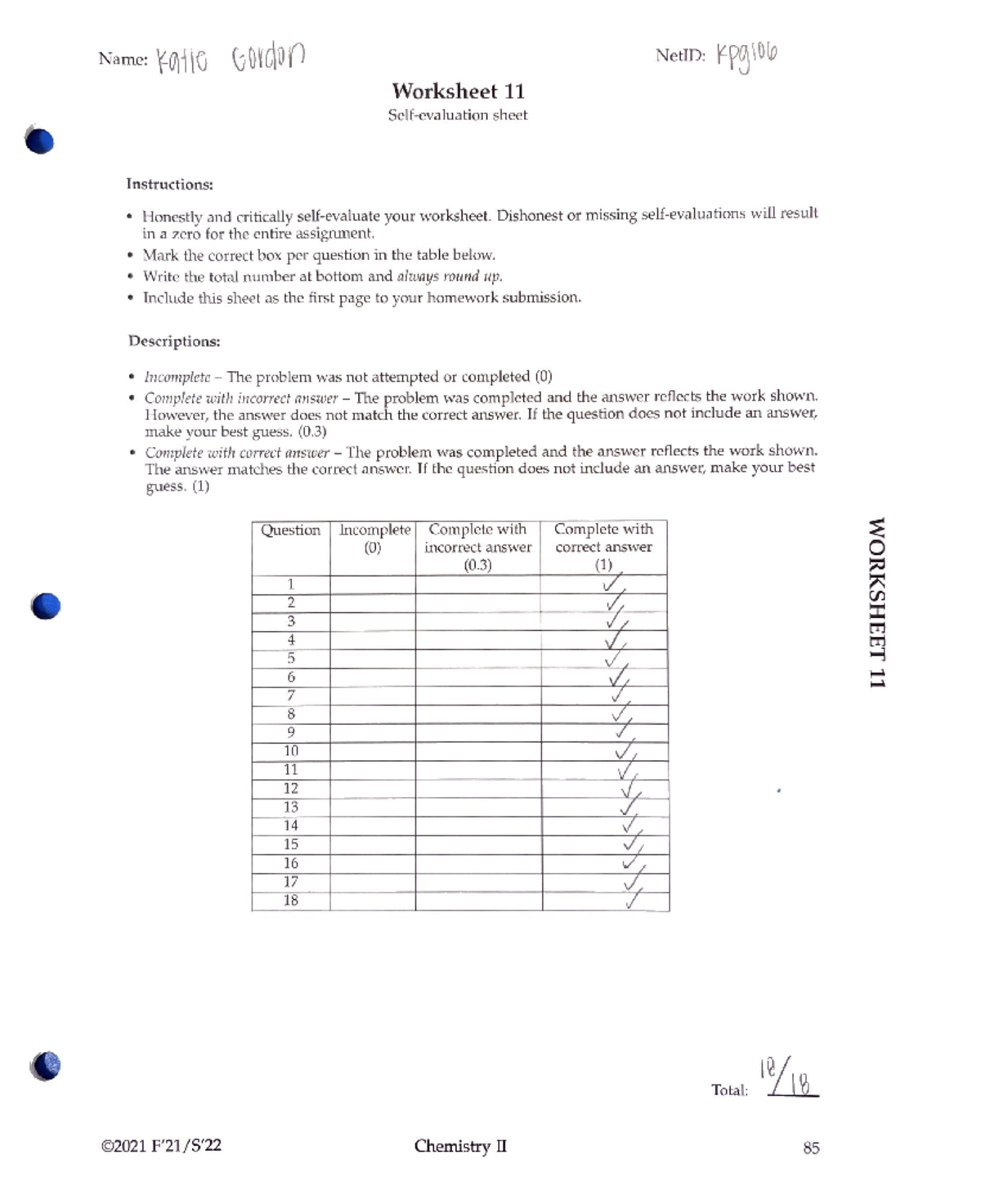 Ch 11 Homework Solutions [1140] - Chemistry II Worksheet Insights - Studocu