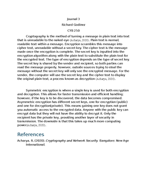 Journal 1 - .cd - Journal 1 Richard Godinez CYB 250 Professor Simon Due ...