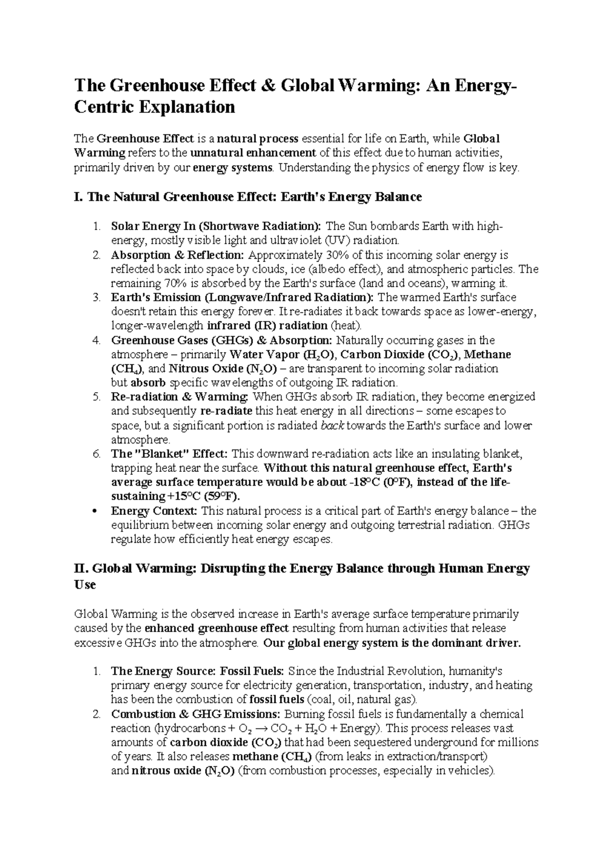 Understanding the Greenhouse Effect & Global Warming: RE 325 Assignment ...
