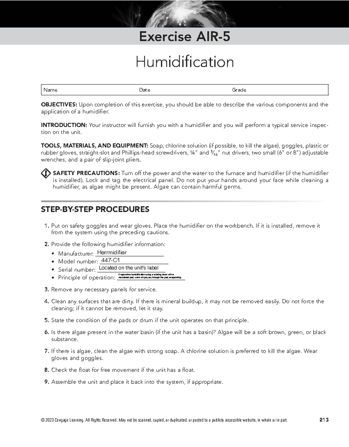 Humidifier Service Inspection Exercise - HVAC 101 Lab Guide - Studocu