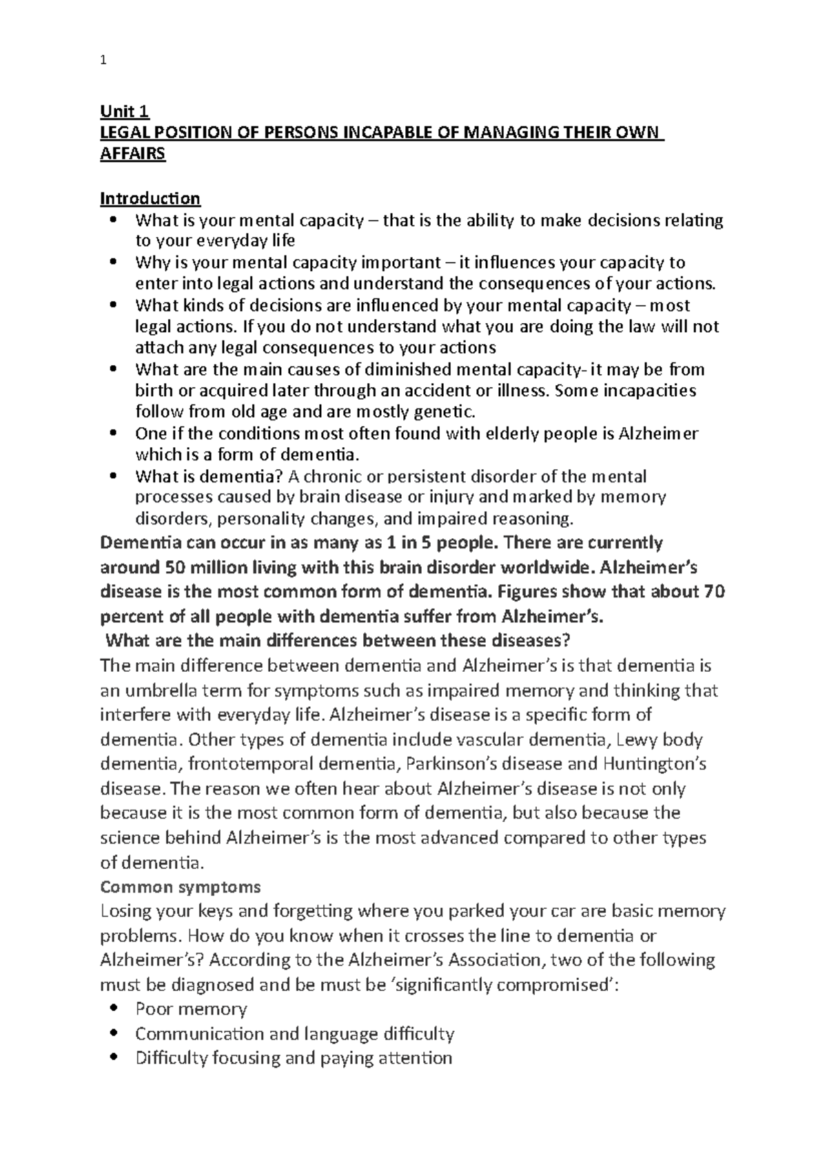 Unit 1: Legal Framework for Incapacitated Persons and Decision-Making ...