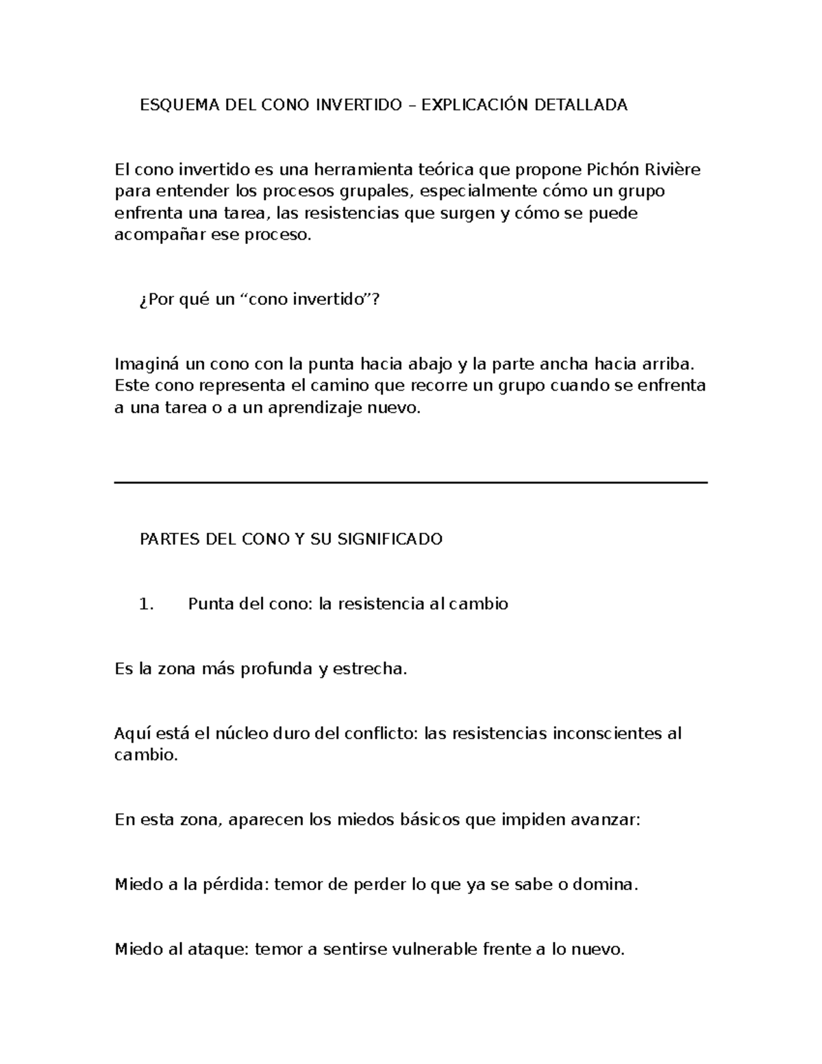 ESQUEMA DEL CONO INVERTIDO EN PSICOLOGÍA: EXPLICACIÓN DETALLADA - Studocu