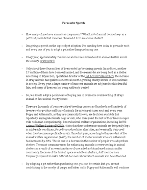 [Solved] The persuasive speech version of the topical pattern or ...