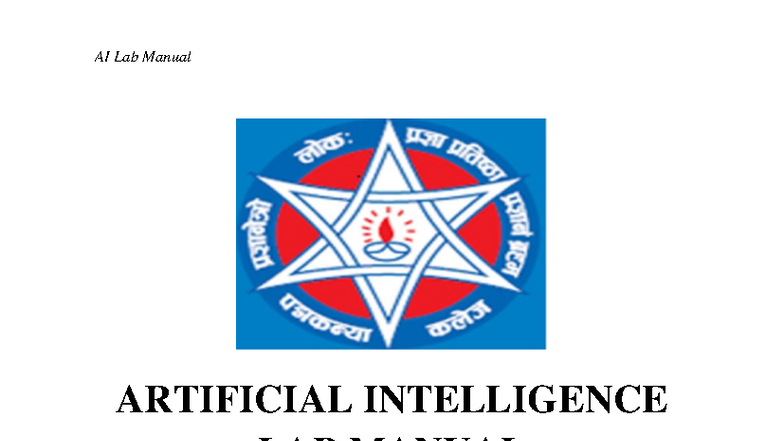 AI Lab Manual CACS410: Python Experiments and Projects - Studocu