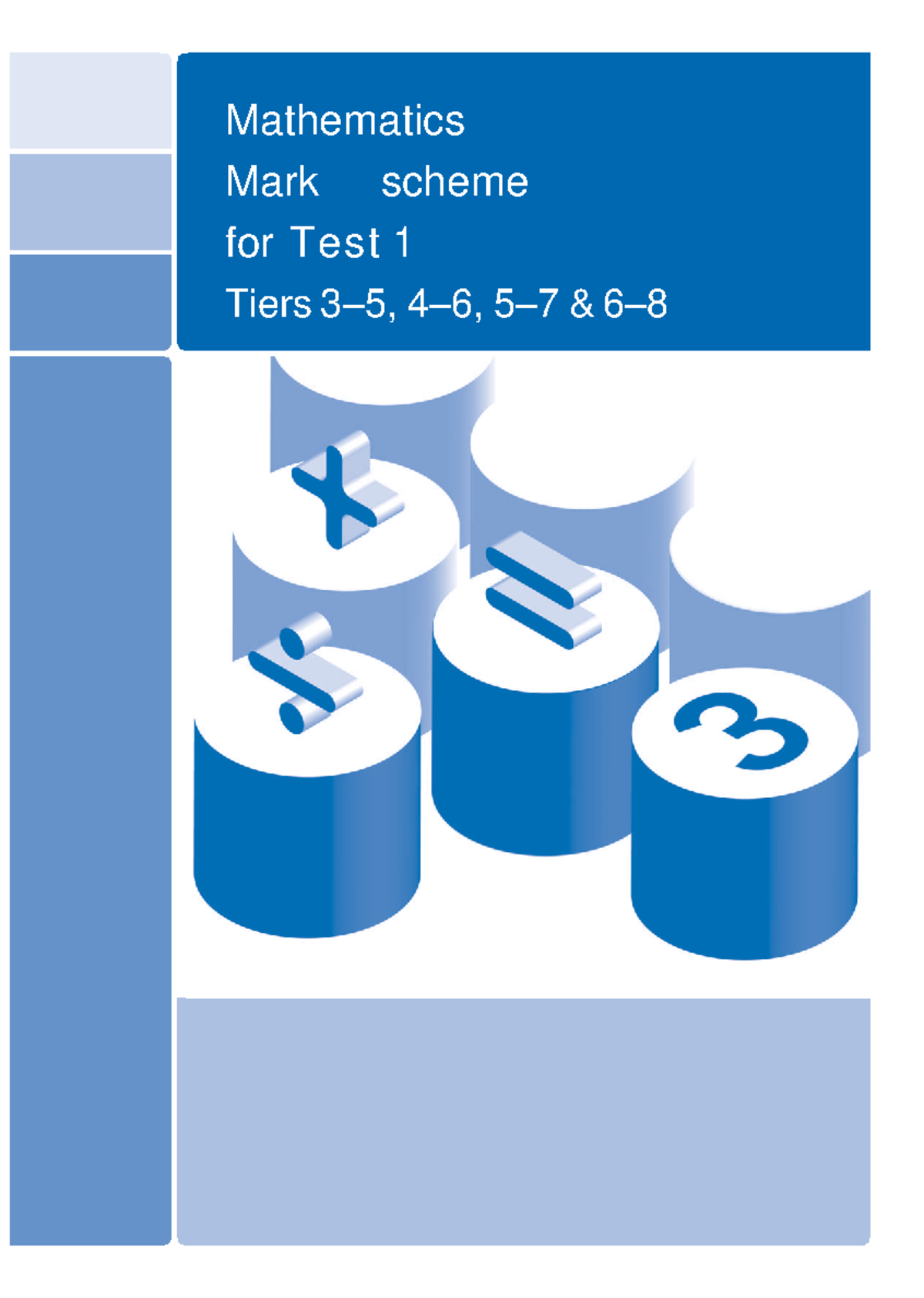 1st Practice Mark Scheme for Maths Test 1 – All Tiers - Studocu