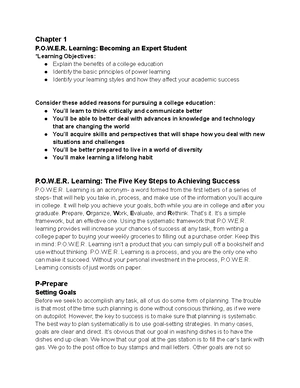 Chapter 1 P.O.W.E.R. Learning (School) - Chapter 1 P.O.W.E. Learning ...