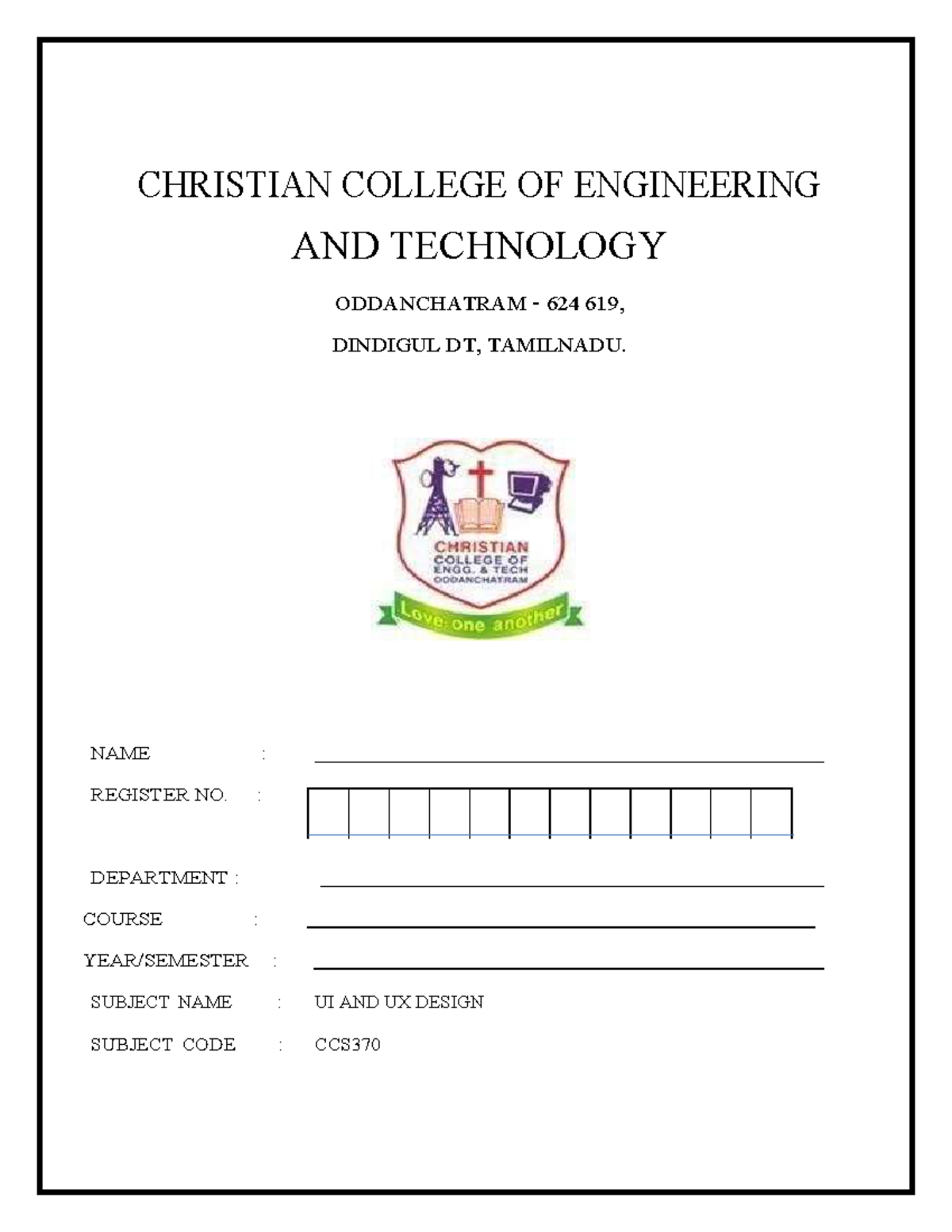 CCS370 - UI AND UX LAB Final Manual and Record Book - Studocu