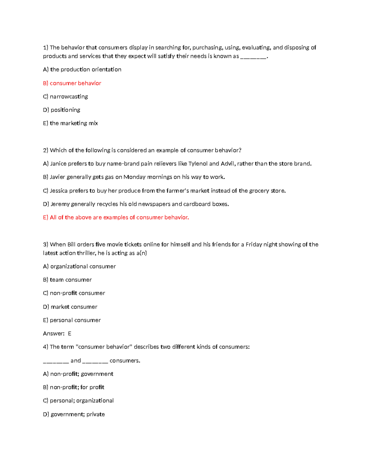 Chapter 4 Quiz: Understanding Consumer Behavior (Course Code: CB101 ...