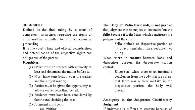 Civ Pro - Judgment Notes and Interlocutory Orders Analysis - Studocu