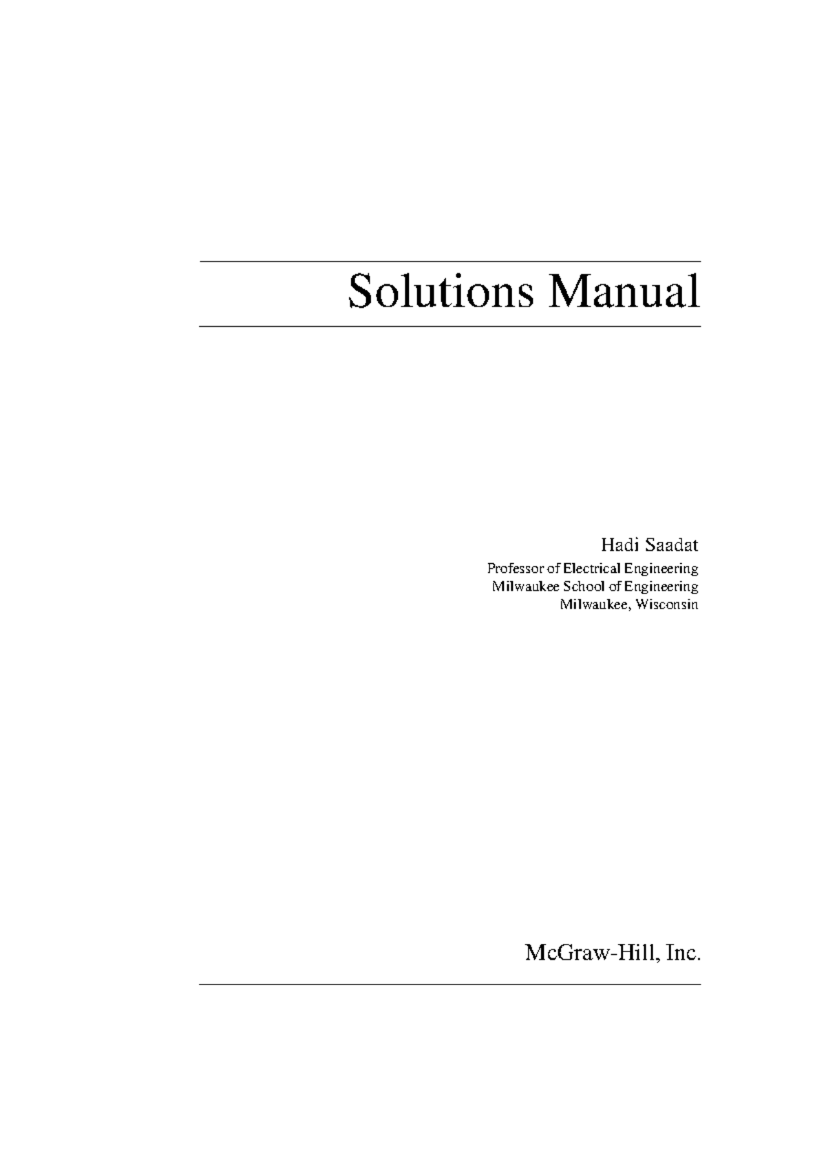 5879 2019-4-15-14-7-40 - Solutions Manual Hadi Saadat Professor of Electrical Engineering ...