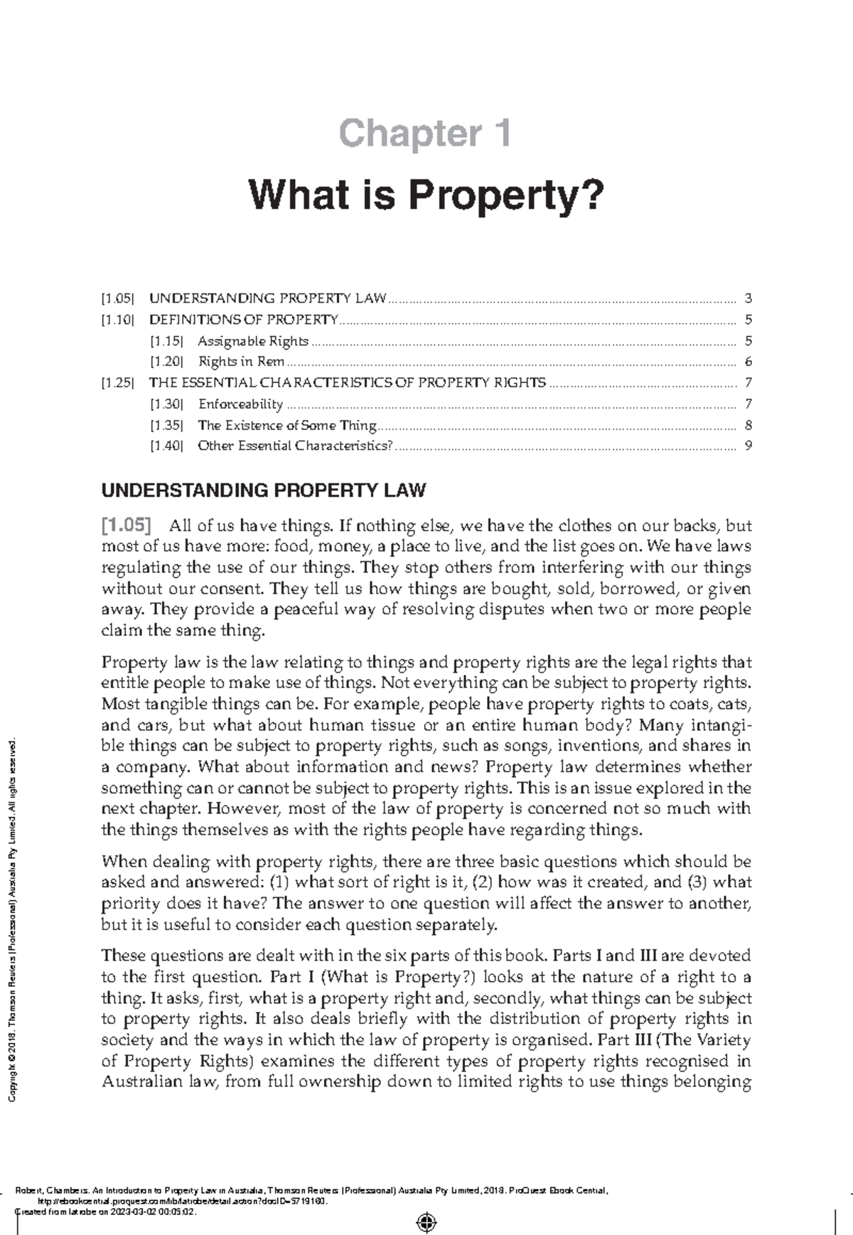 An Introduction to Property Law in Australia - (1 What is Property ...