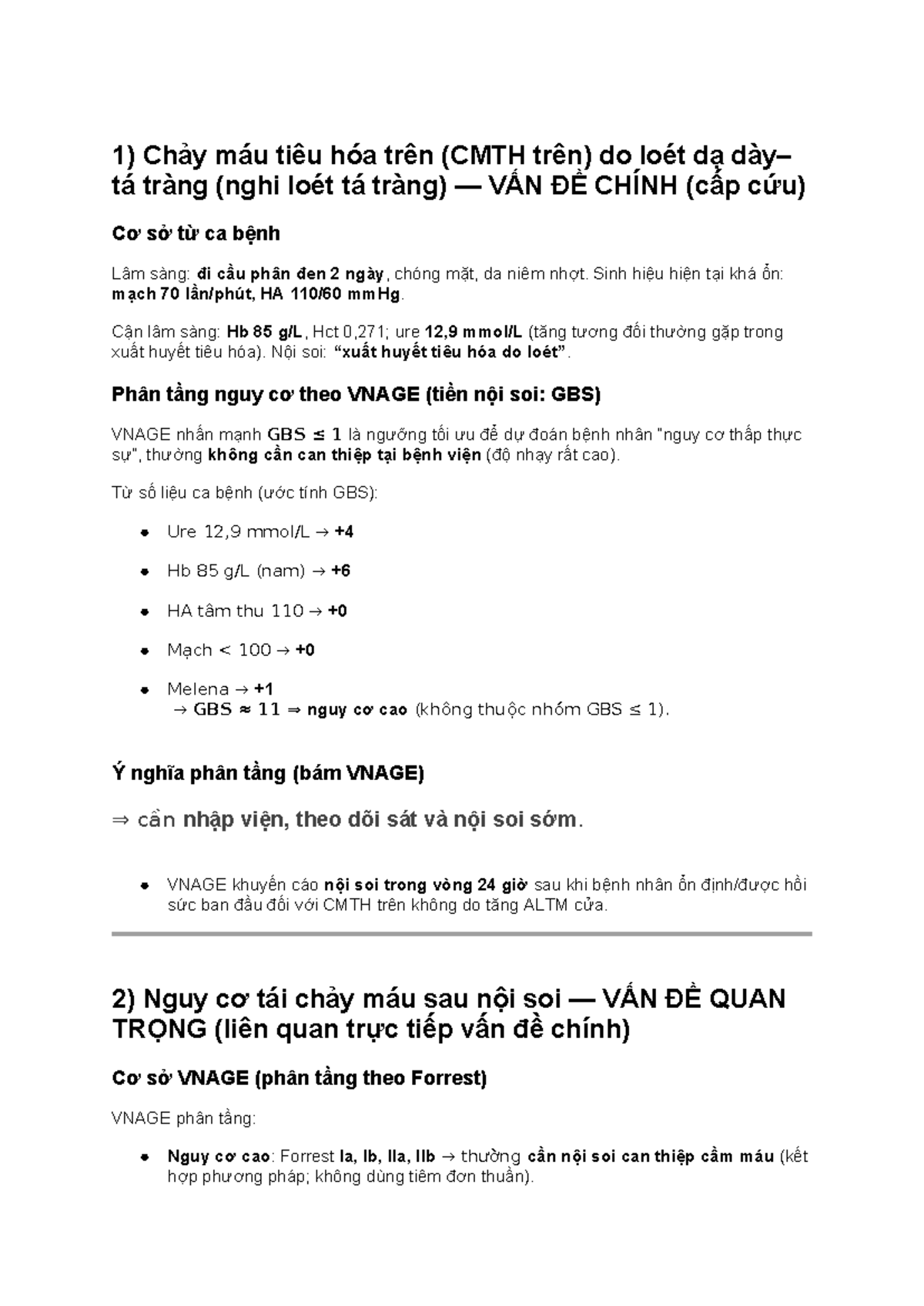 Chảy Máu Tiêu Hóa Trên (CMTH) Do Loét Dạ Tá Tràng: Vấn Đề Cấp Cứu - Studocu