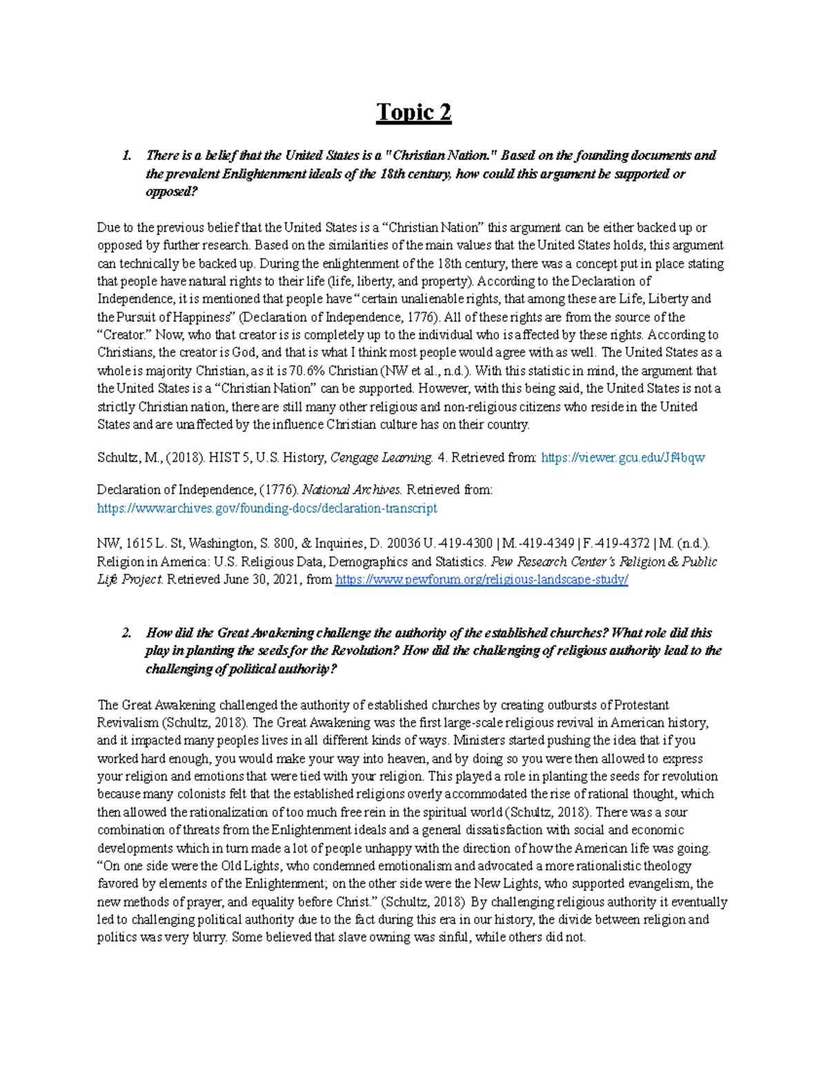 HIS-144 DQ's: Exploring Topics 2 to 7 in U.S. History - Studocu