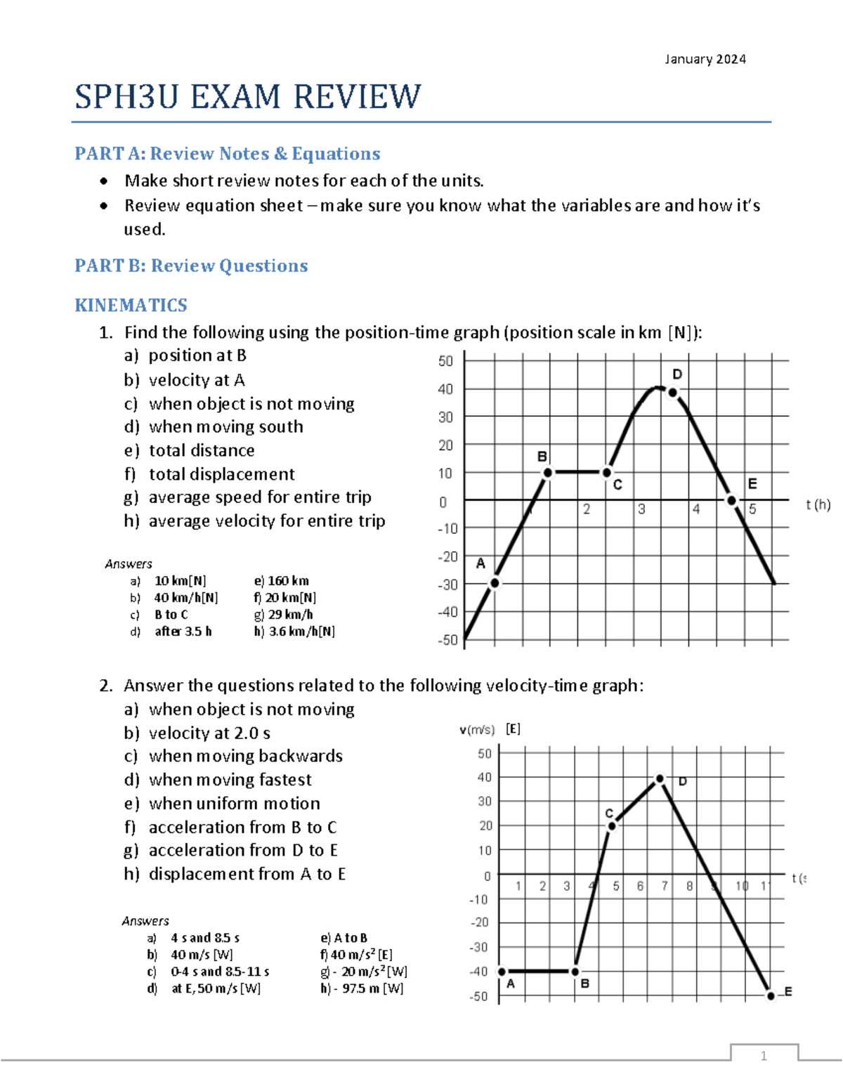 SPH3U Final Exam Review Notes & Questions - Studocu