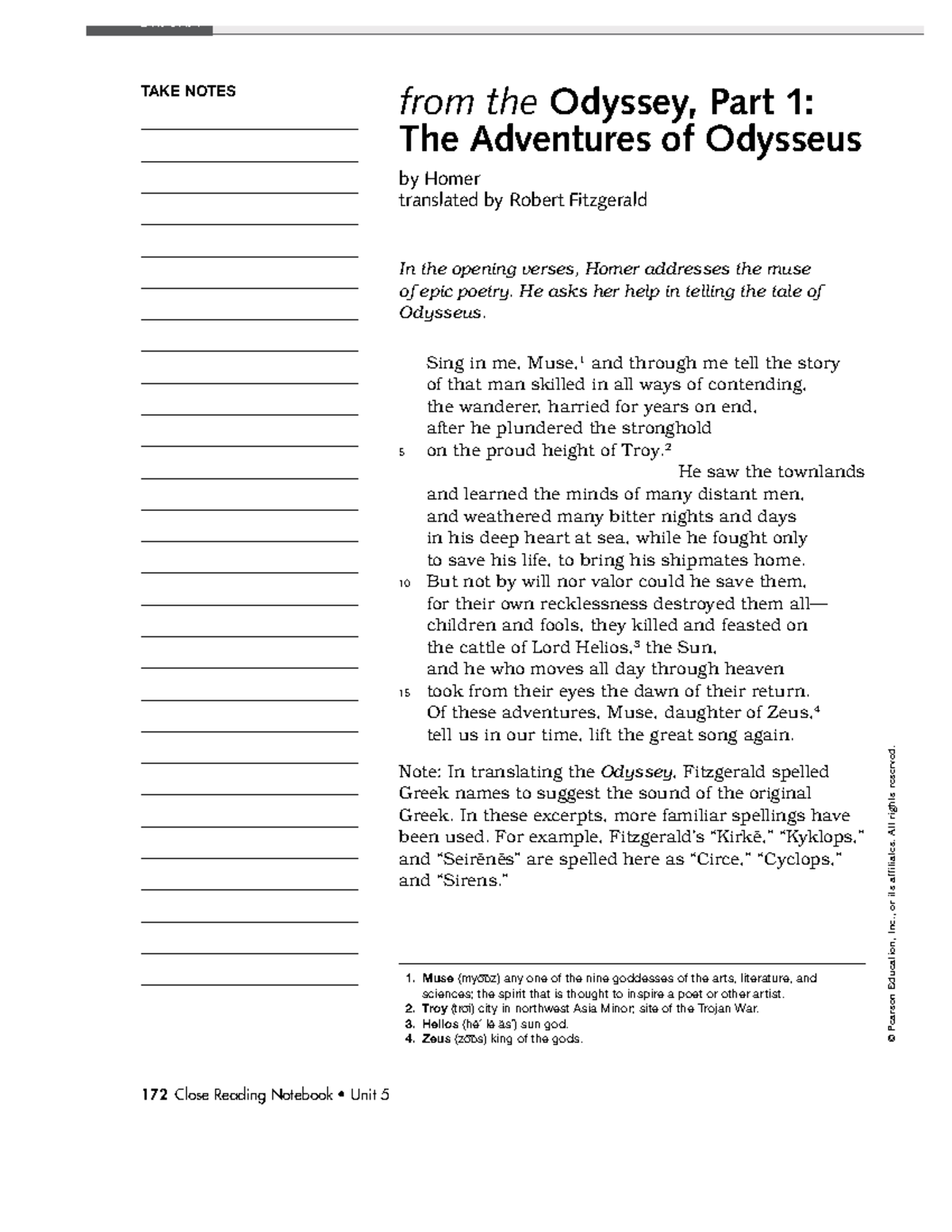 Odyssey Part 1: Adventures of Odysseus - Textbook Notes - Studocu