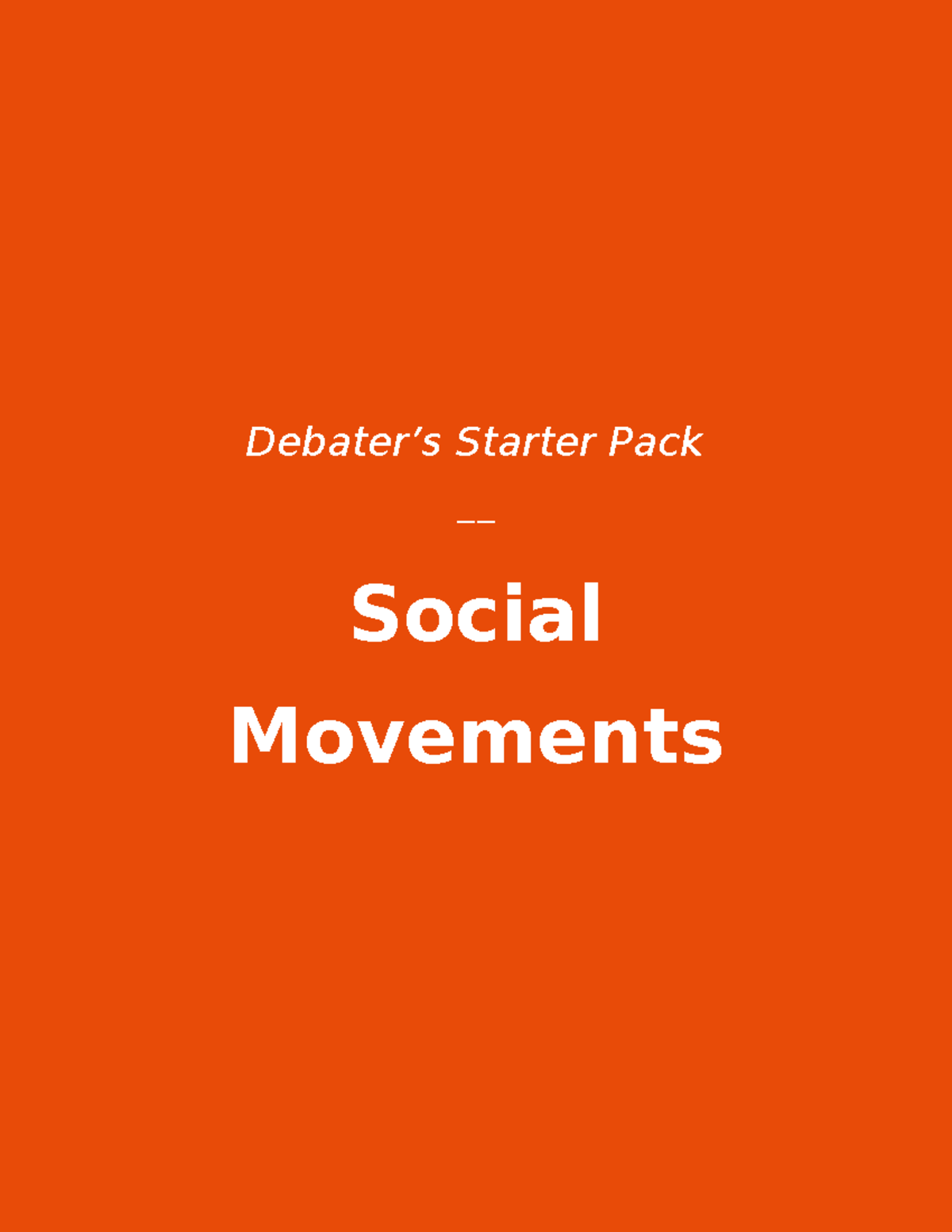 Social Movements Starter Pack: Understanding Inequality and Change ...