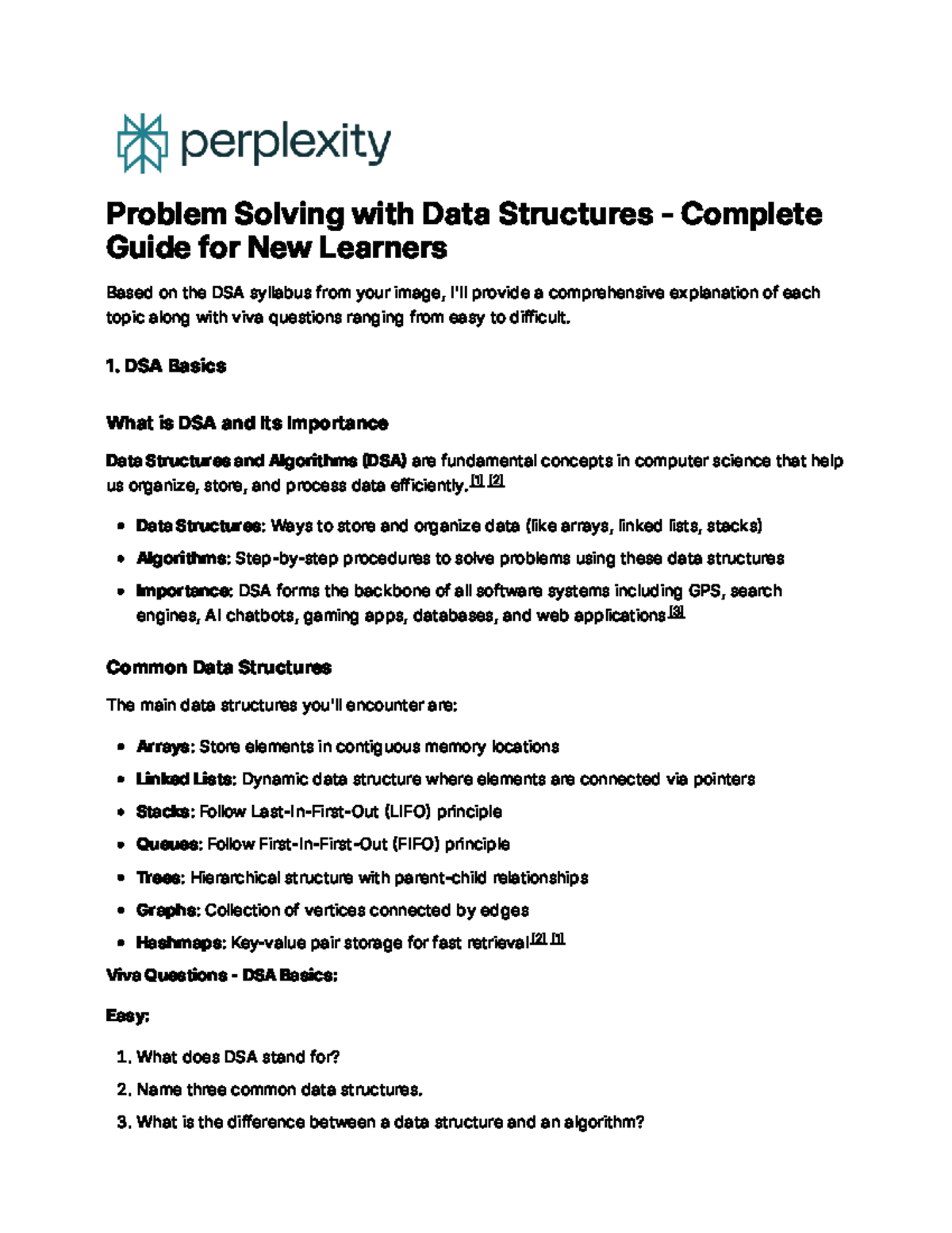 Problem Solving with DSA: Comprehensive Guide & Viva Questions - Studocu