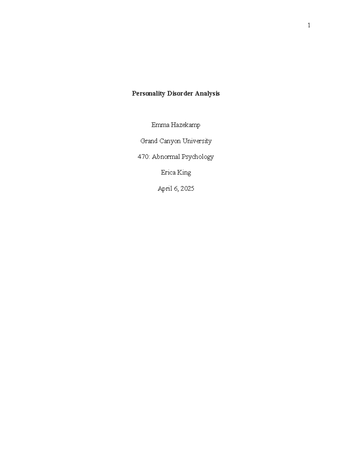 Personality Disorder Analysis: Susanna Kaysen in Girl, Interrupted (470 ...