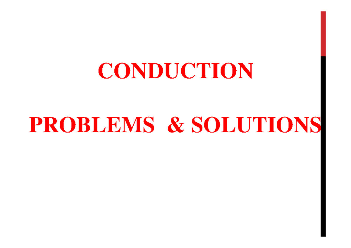 Heat Transfer Solved Problems Conduction Issues Solutions Studocu