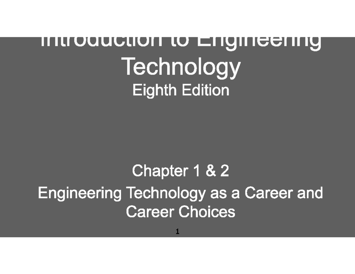 ENGT 101: Engineering Technology Overview and Final Exam Review - Studocu