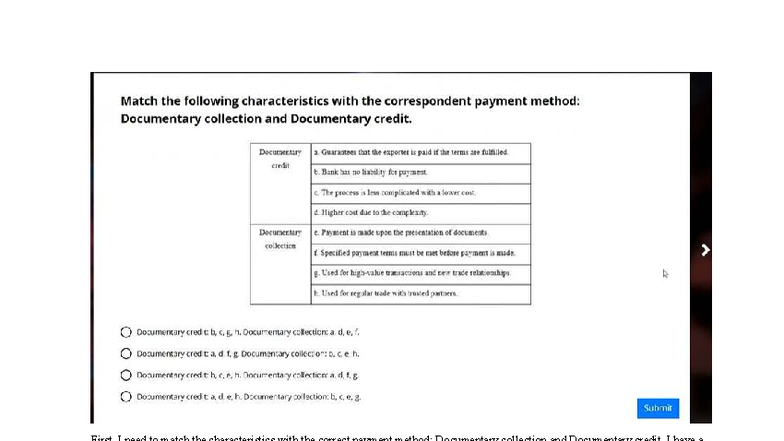 Matching Characteristics of Payment Methods: Documentary Collection vs ...