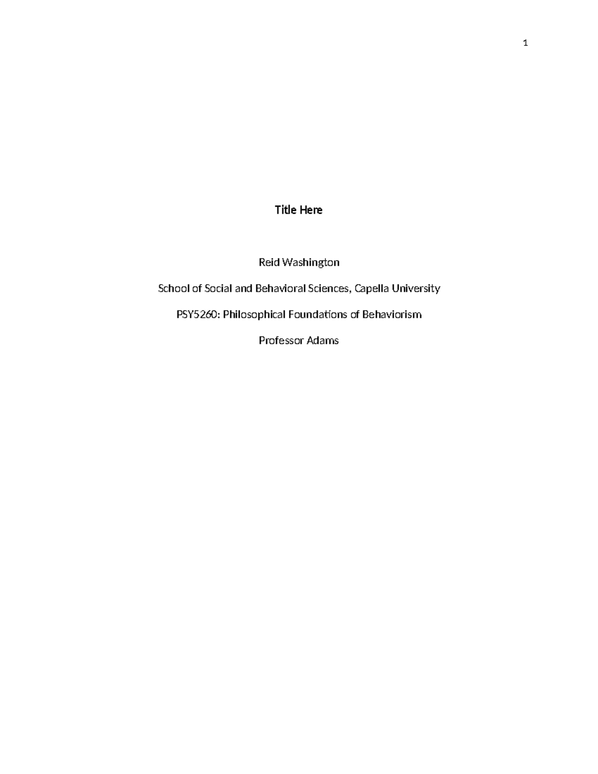 PSY5260: Description, Prediction, and Control Template - Studocu